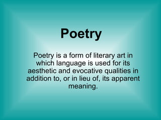 Imagery Definition In Poetry