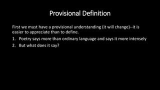 A presentation on the nature of poetry and poems | PPT