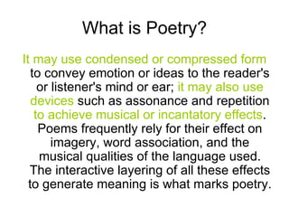 What is Poetry? | PPT