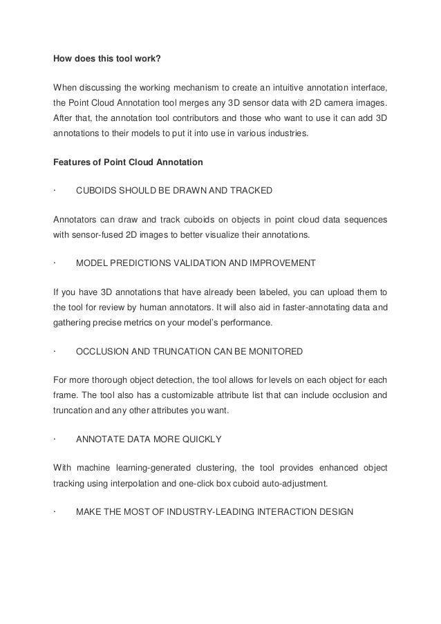 What is point cloud annotation? | PDF