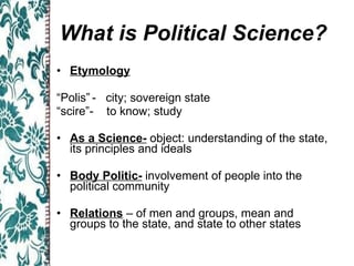 What is political science | PPT