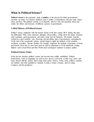 What is political science | DOCX