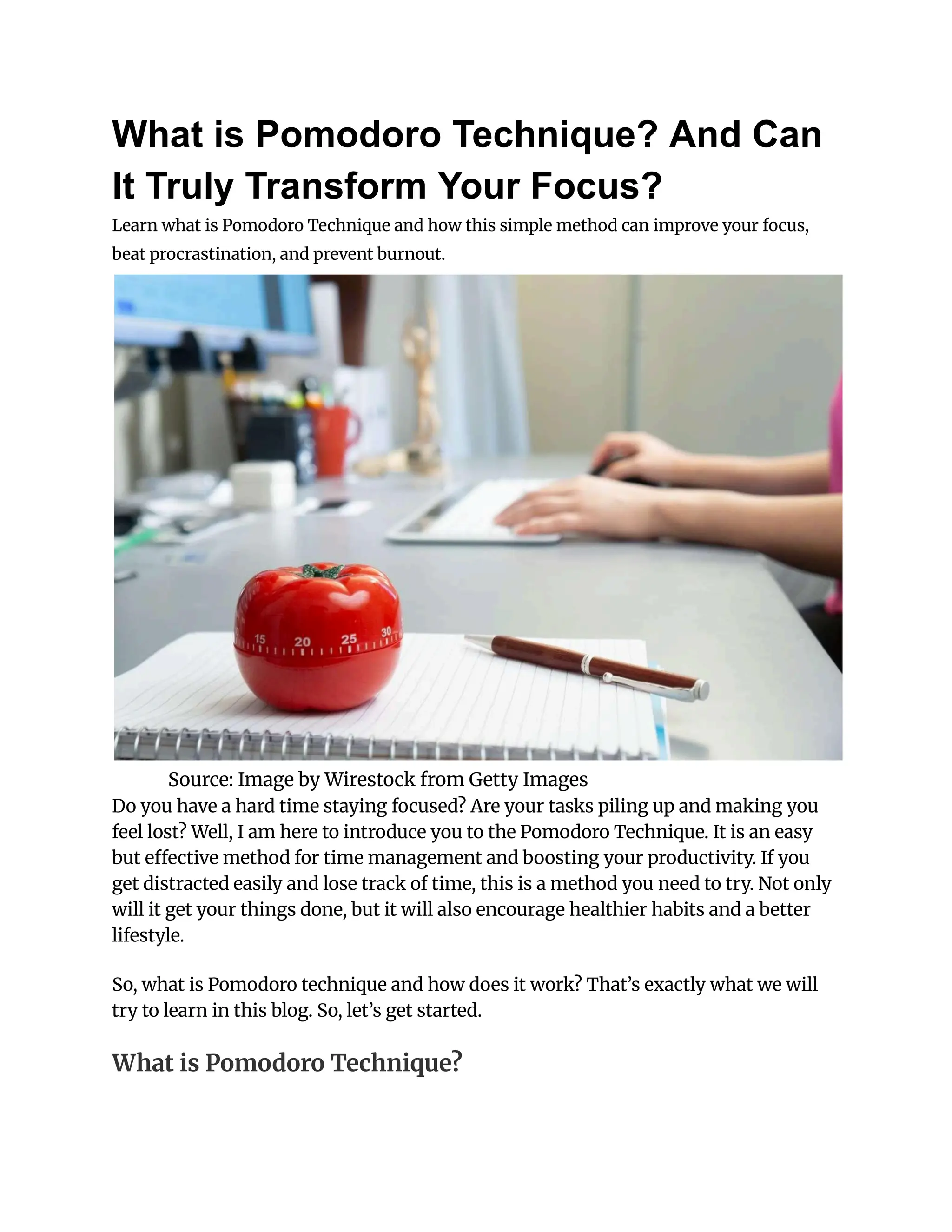 What is Pomodoro Technique? And Can It Truly Transform Your Focus? | PDF