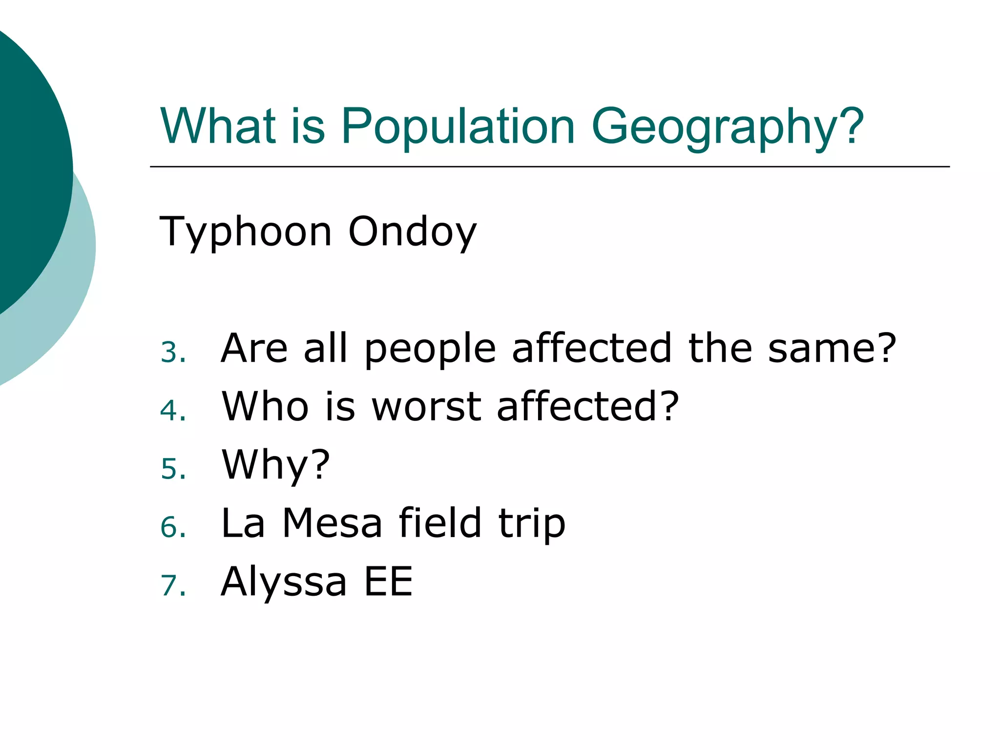 What is population geography and why study it | PPT