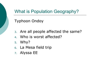 Population Geography