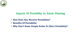 What Is Portability In Estate Planning, And What Are Its Impacts? | PPTX