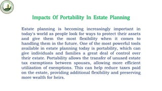 What Is Portability In Estate Planning, And What Are Its Impacts? | PPTX