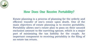What Is Portability In Estate Planning, And What Are Its Impacts? | PPT