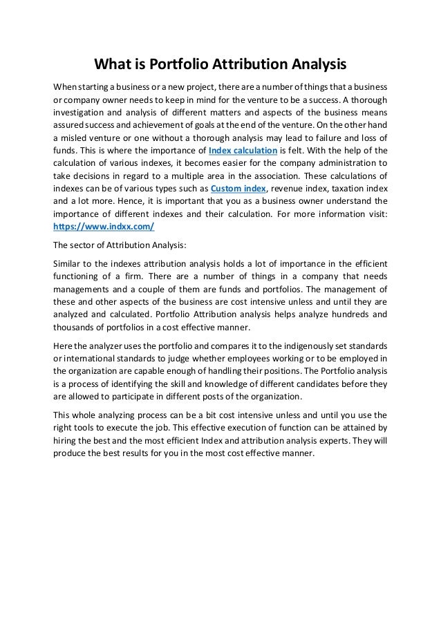 What is Portfolio Attribution Analysis