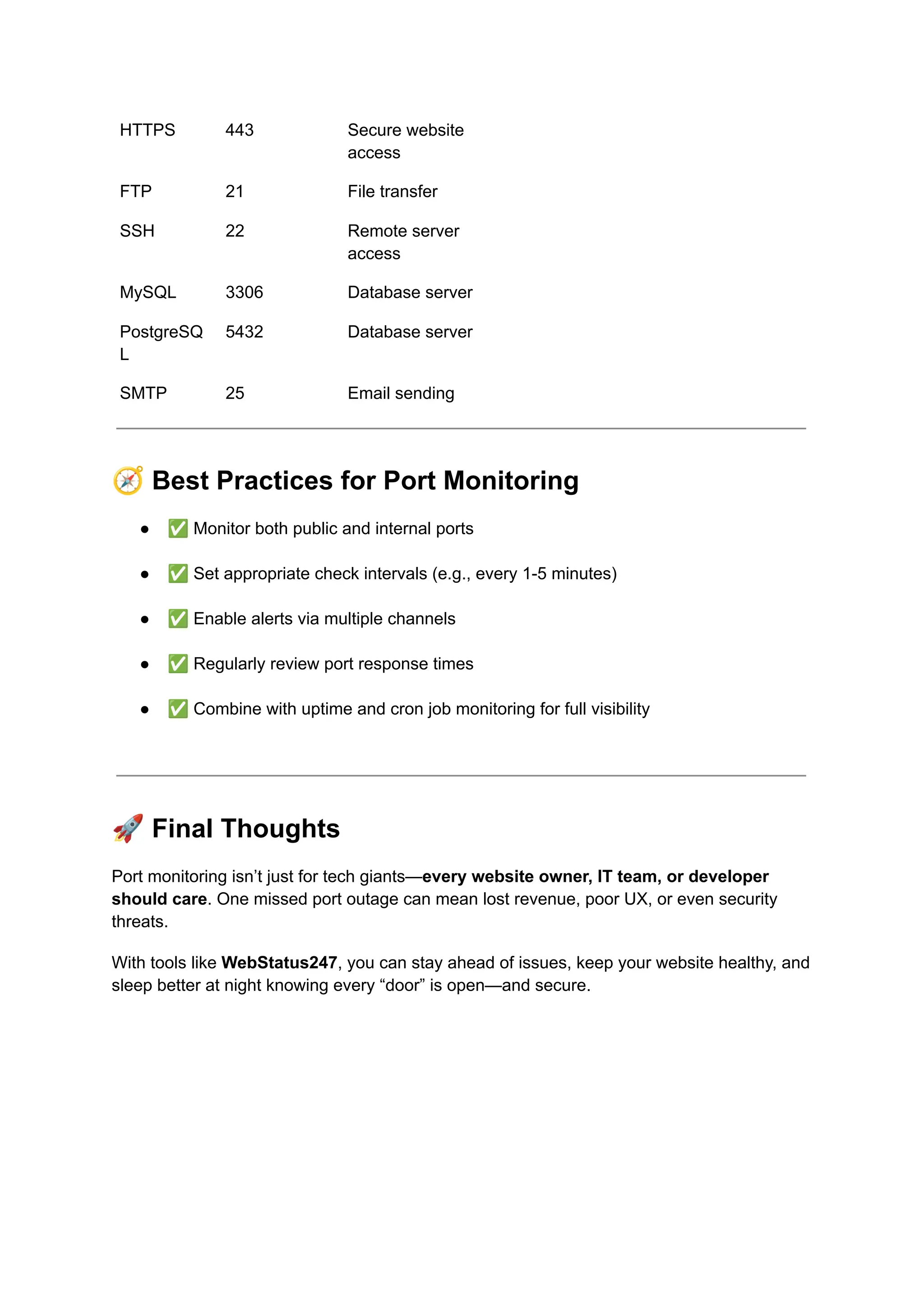 What is Port Monitoring? Why It’s Essential for Website and Server ...