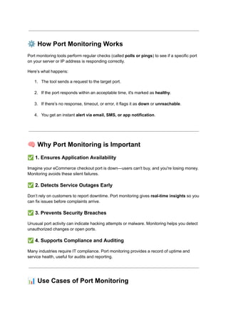 What is Port Monitoring? Why It’s Essential for Website and Server ...