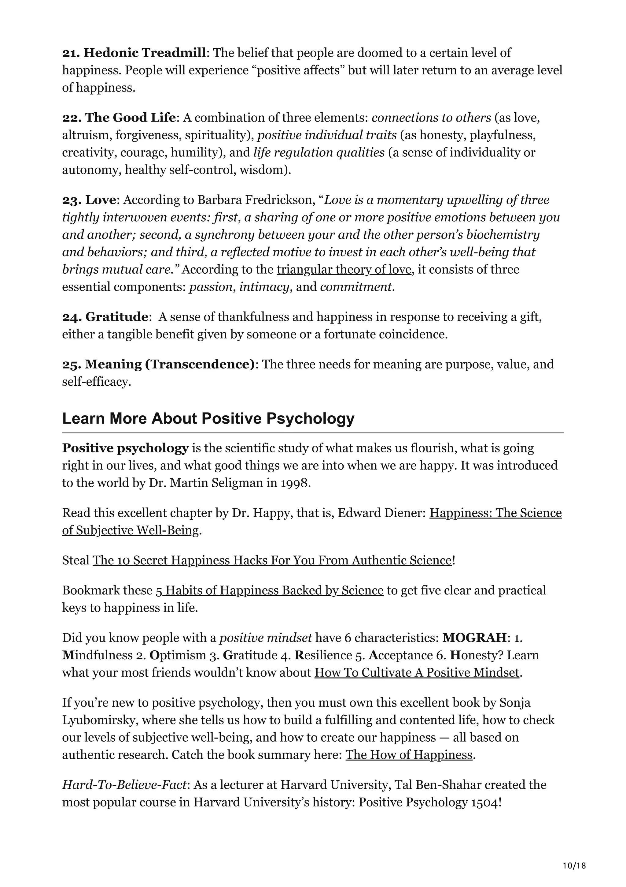 What is positive psychology (summary) the happiness blog | PDF