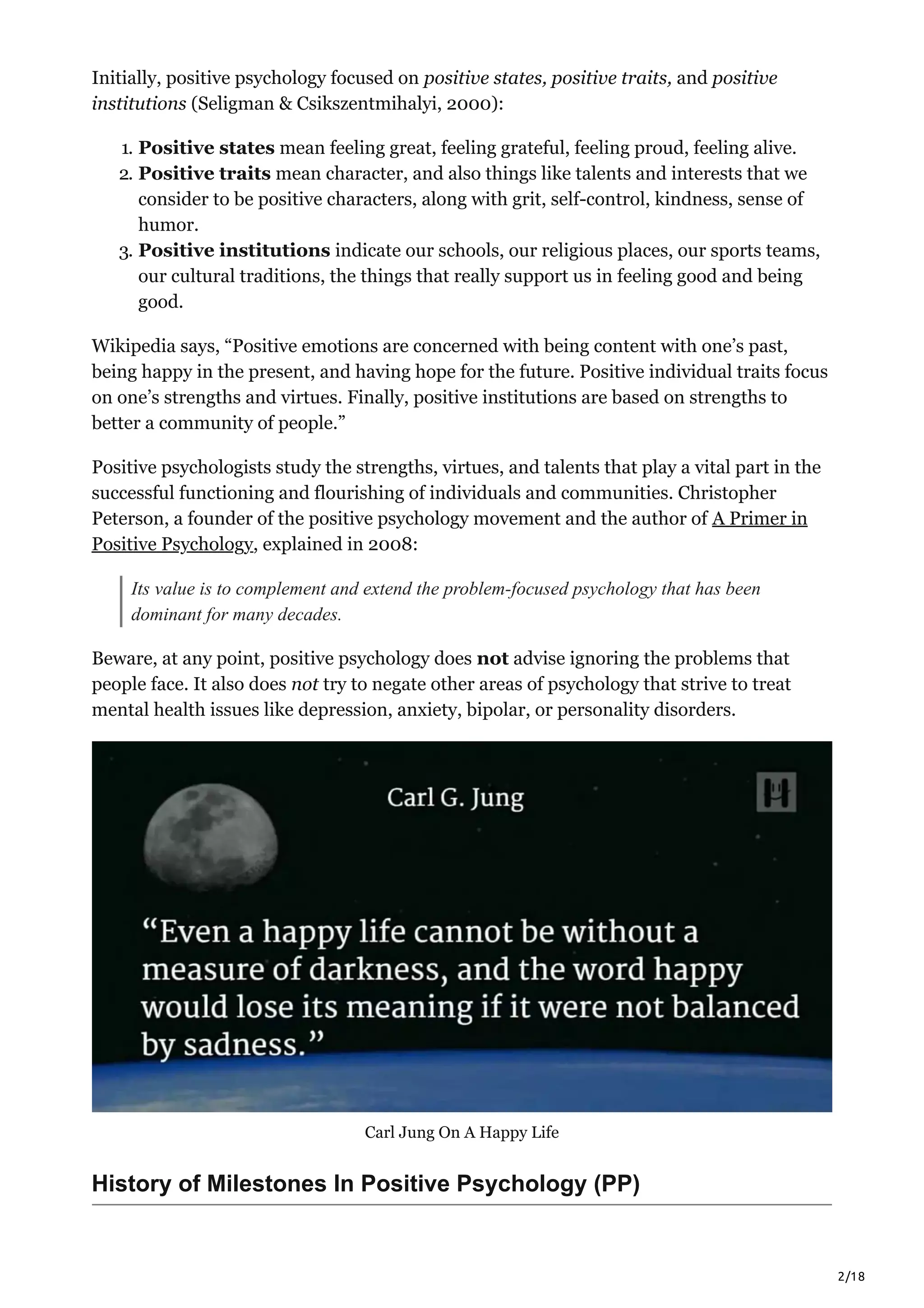 What is positive psychology (summary) the happiness blog | PDF