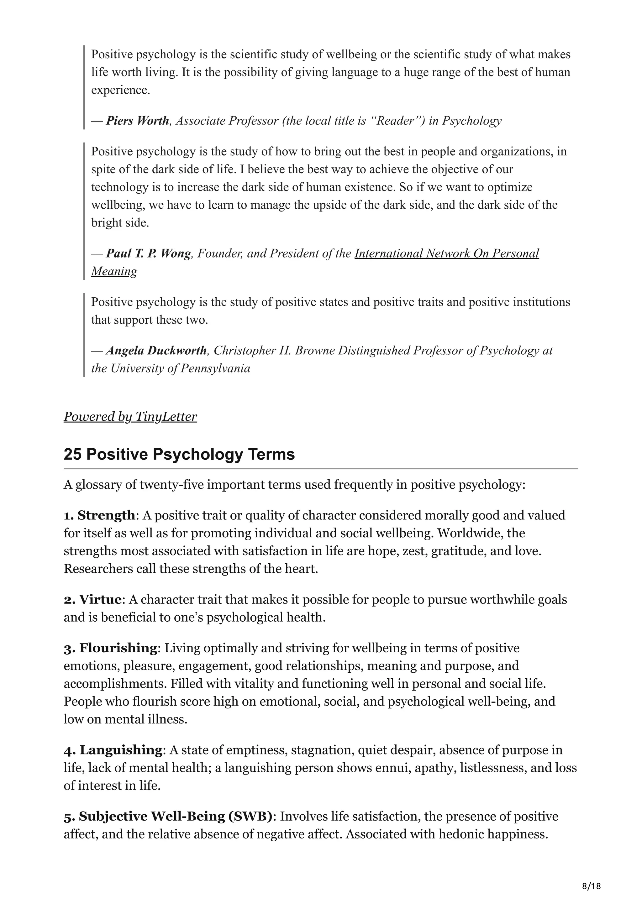 What is positive psychology (summary) the happiness blog | PDF