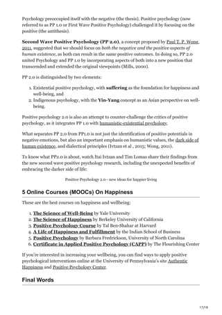 What is positive psychology (summary) the happiness blog | PDF