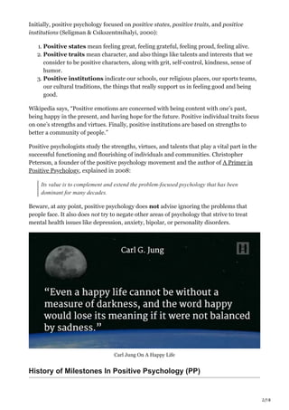 What is positive psychology (summary) the happiness blog | PDF