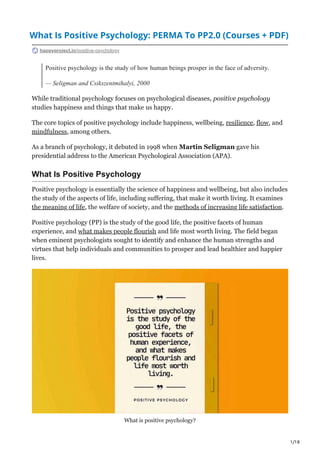 Martin Seligman Positive Psychology