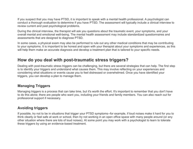 What is PTSD | PDF | Mental Health | Diseases and Conditions