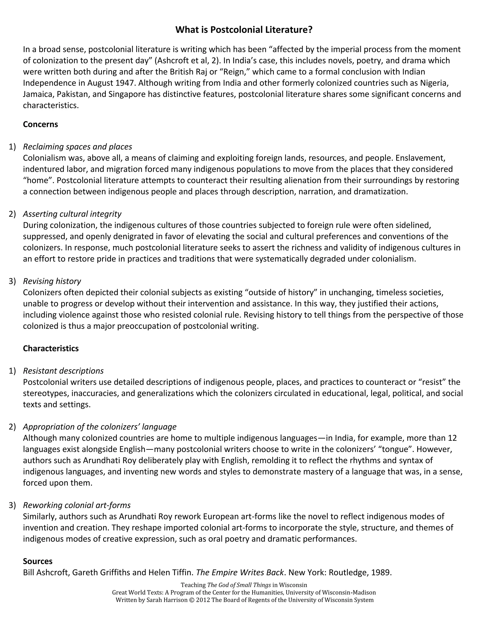What is postcolonial_literature_ | PDF