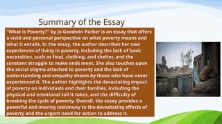 What is the actual meaning of poverty and how does it affect one's life ...