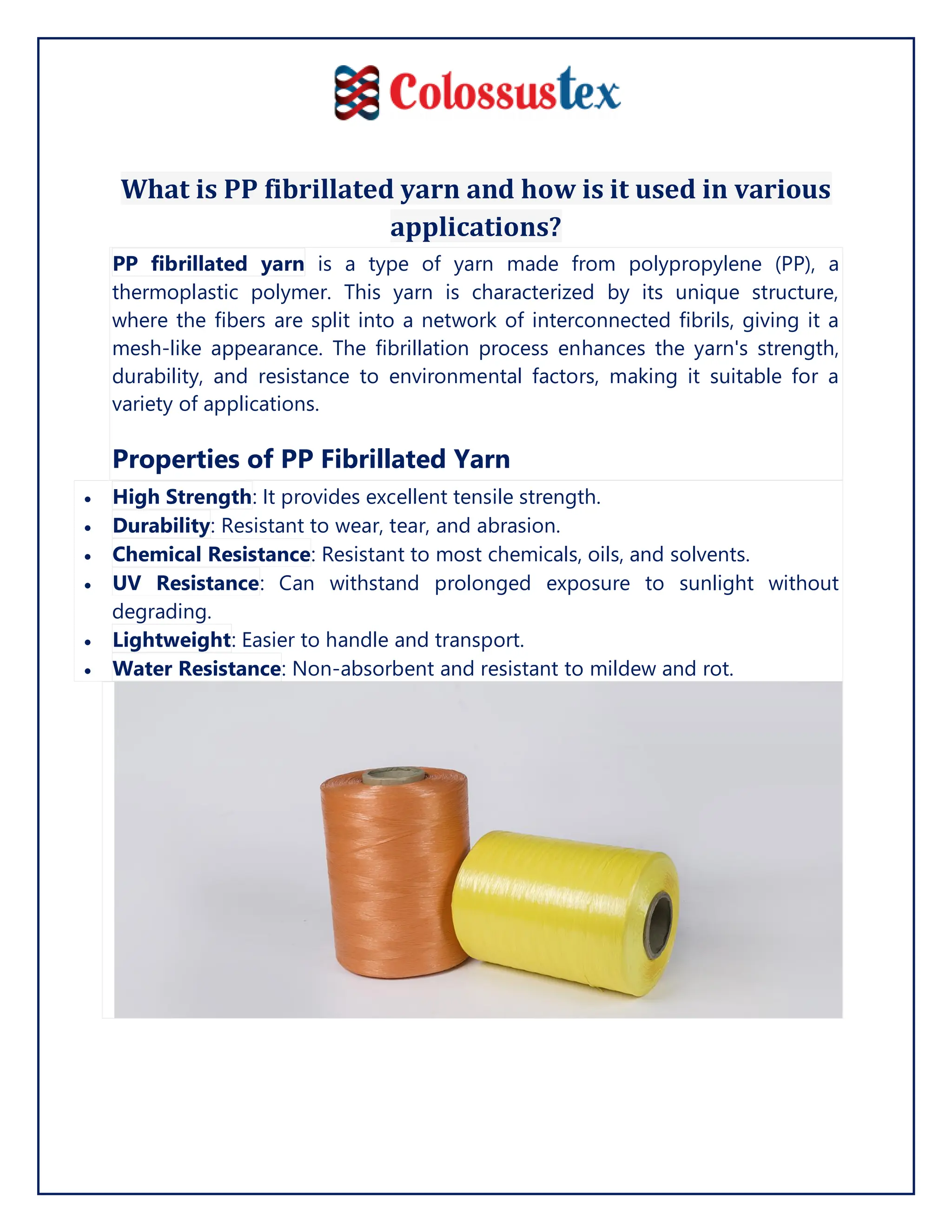 What is PP fibrillated yarn and how is it used in various applications.pdf