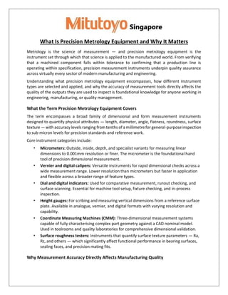 What Is Precision Metrology Equipment and Why It Matters.pdf