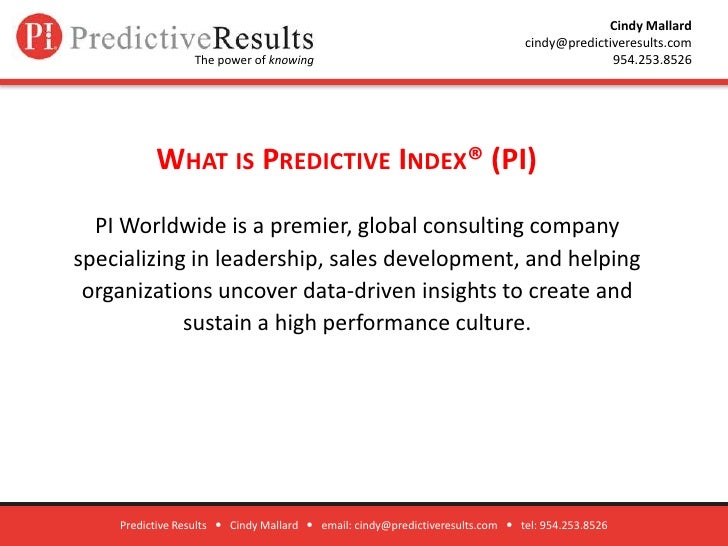 What Is Predictive Index?