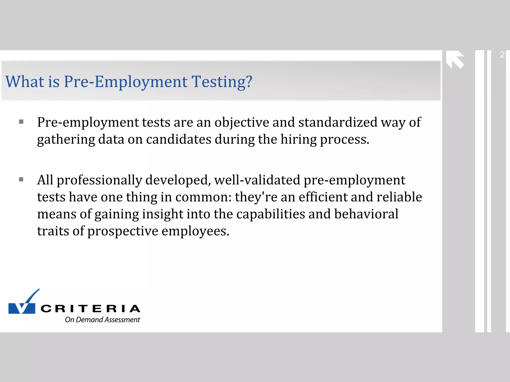 What is Pre-Employment Testing? | PDF