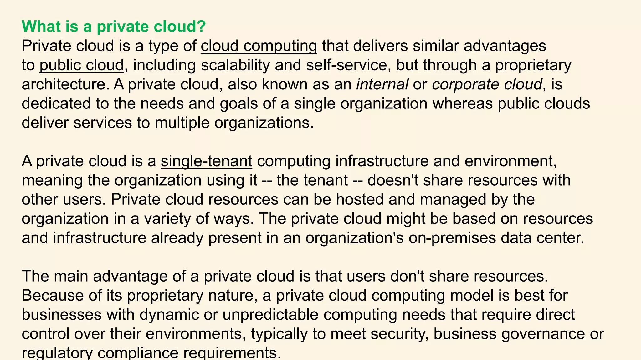What is private cloud Explained | PPTX