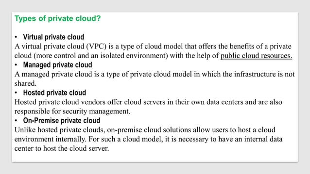 What is private cloud Explained | PPTX