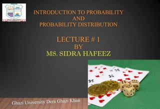 introduction to probability lecture#1 | PPT