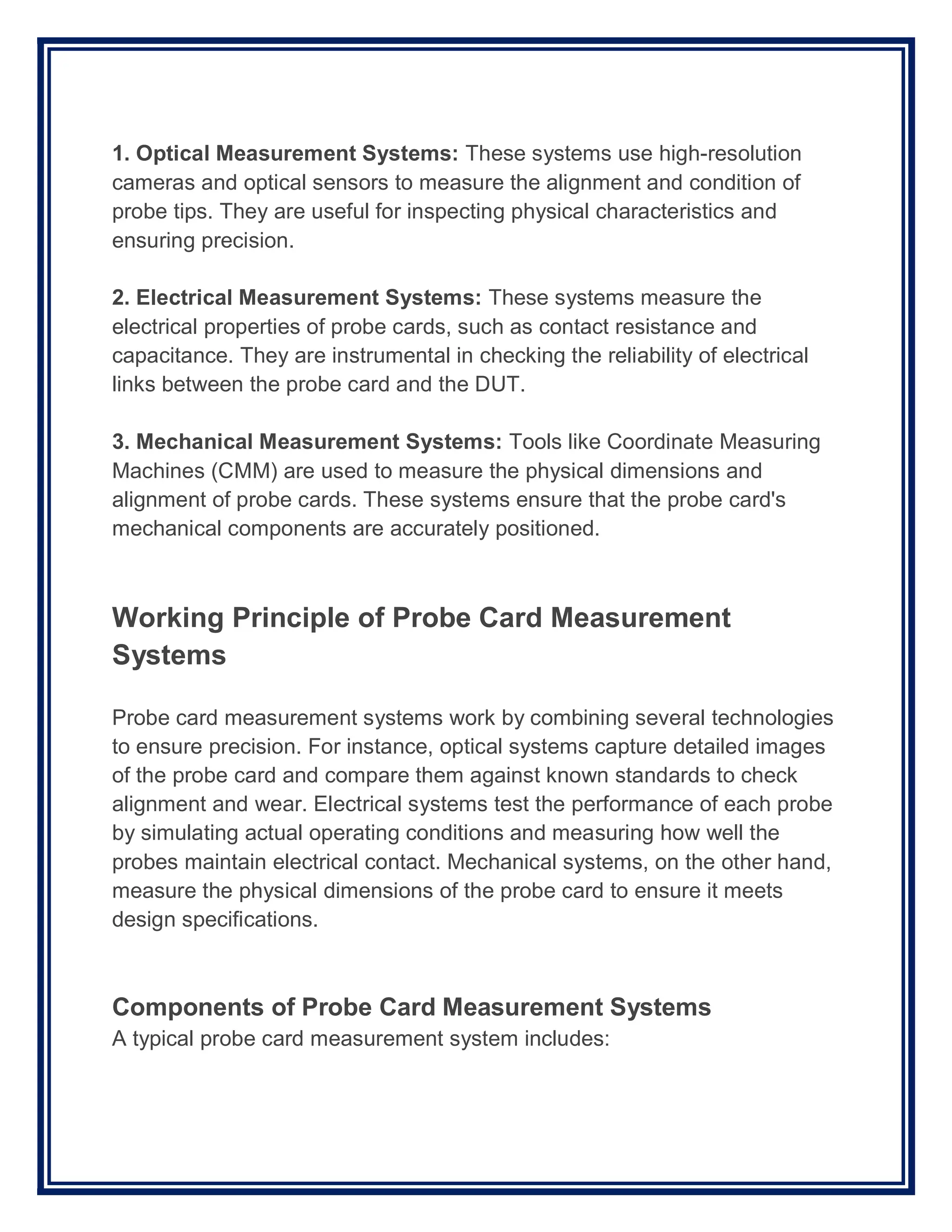 What is Probe Card and Why Probe Card Measurement is Important? | PDF