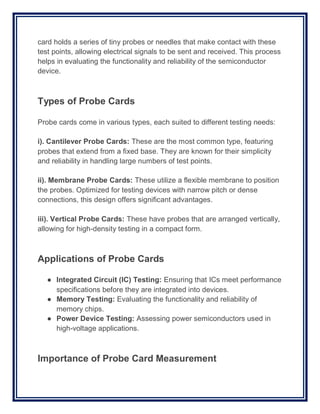 What is Probe Card and Why Probe Card Measurement is Important? | PDF