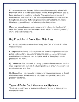 What is Probe Card and Why Probe Card Measurement is Important? | PDF