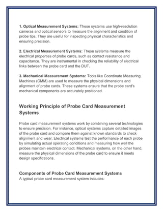 What is Probe Card and Why Probe Card Measurement is Important? | PDF