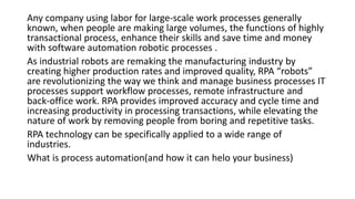 What is process automation robotics | PPTX