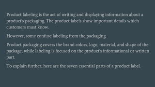 What is Product Labeling | PPT