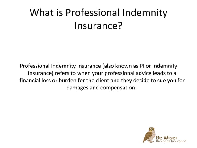 What is professional indemnity insurance? | PPT