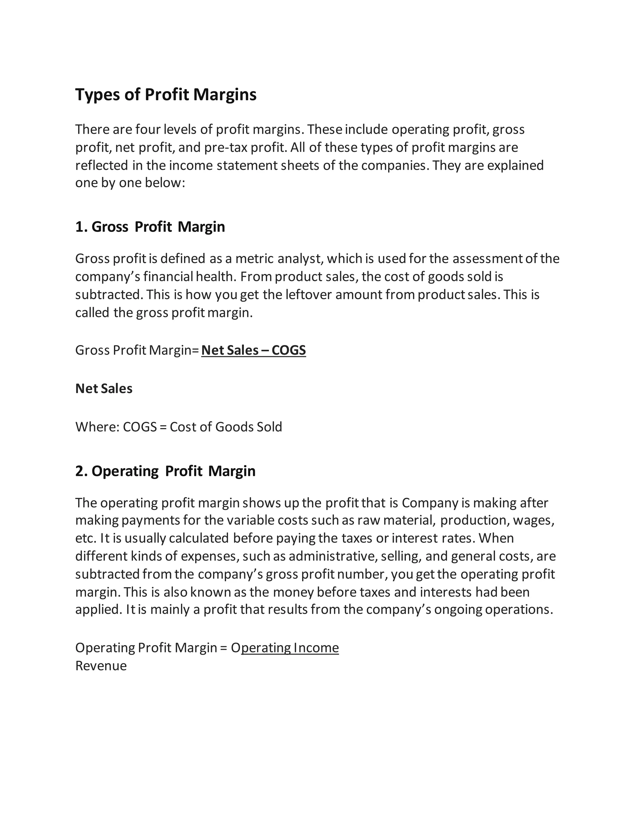 What is profit margin | DOCX