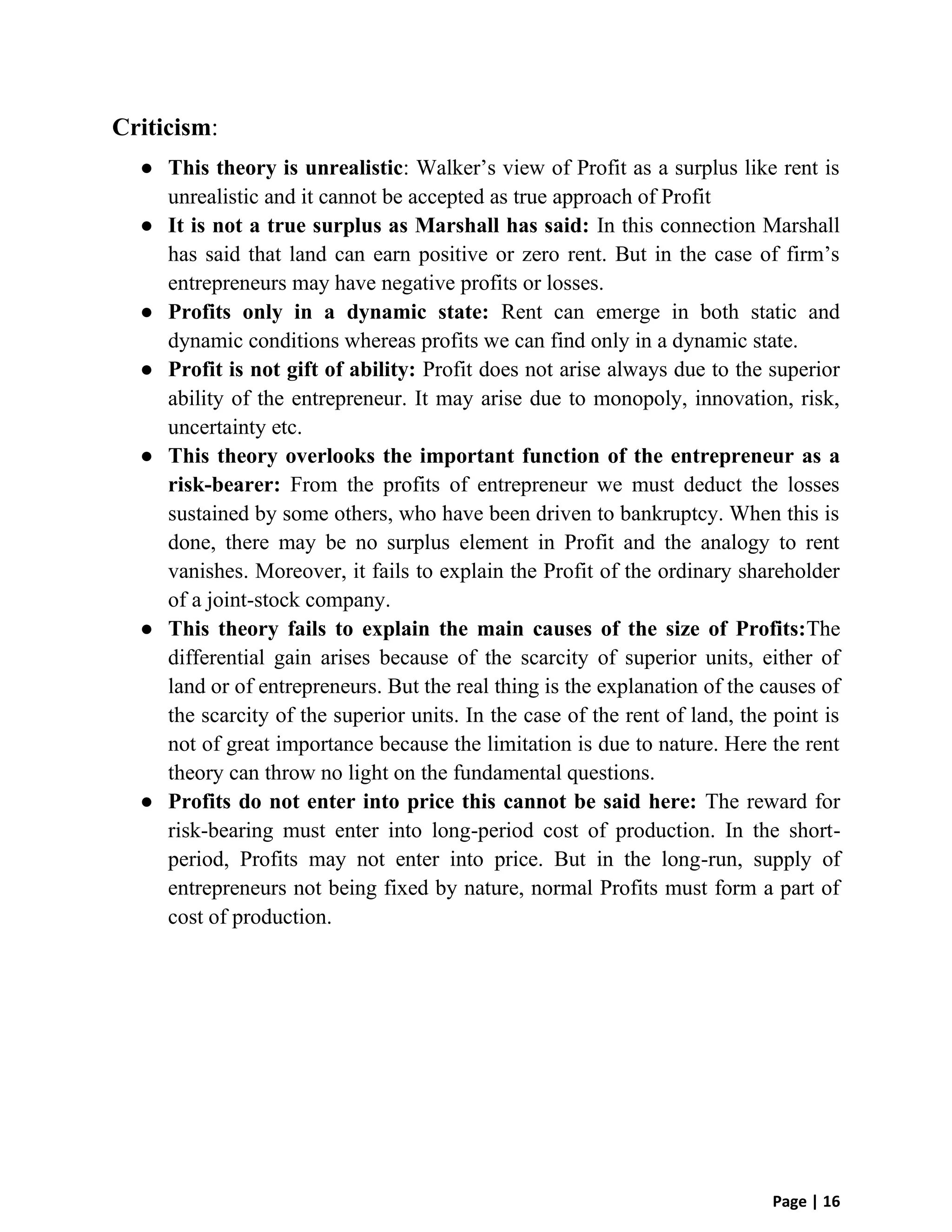 What is profit , types of profit, theories of profit | PDF