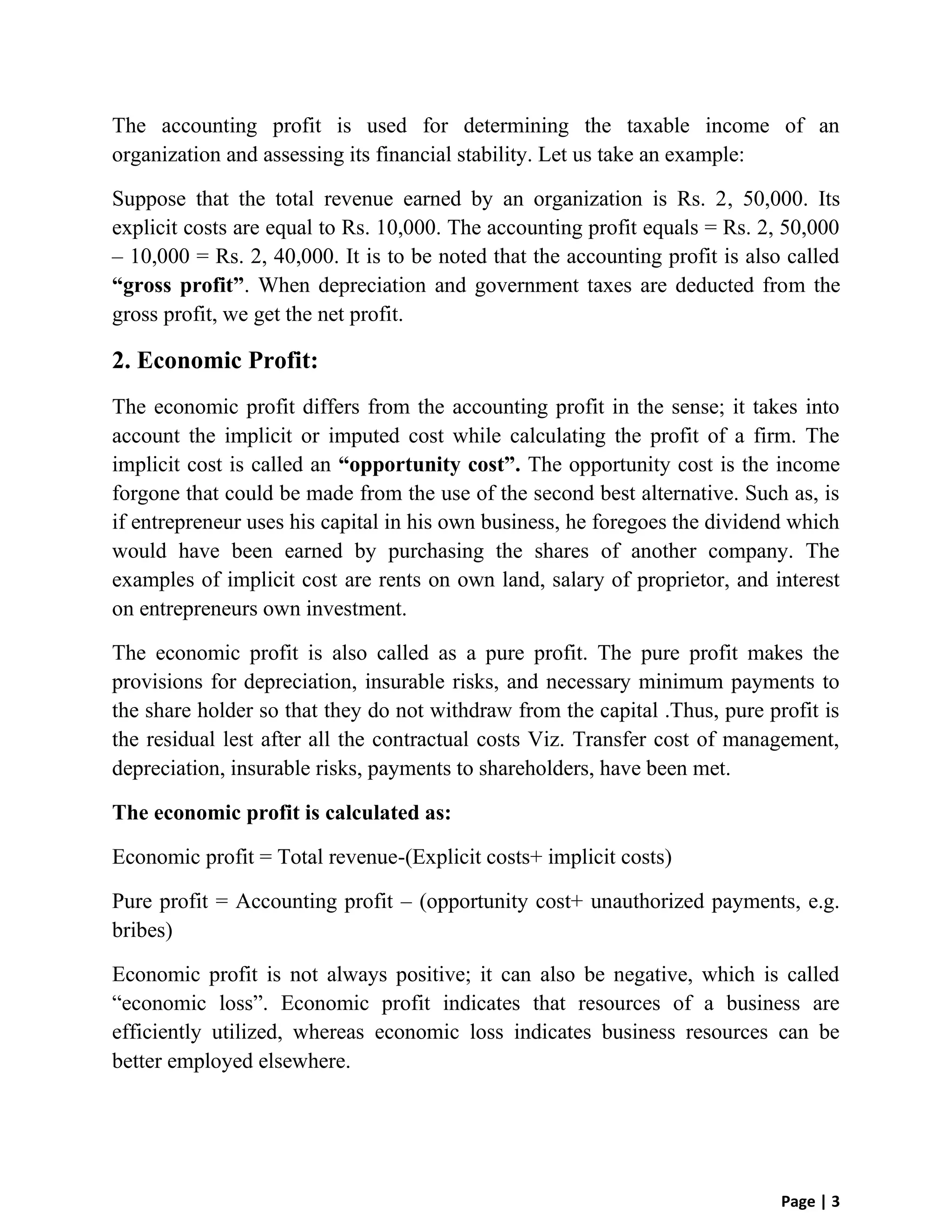 What is profit , types of profit, theories of profit | PDF