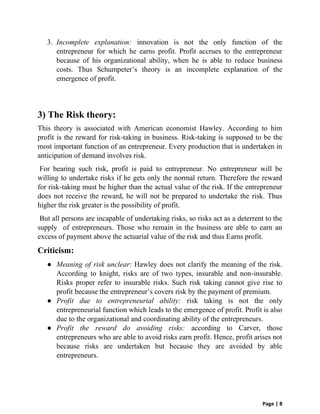 What is profit , types of profit, theories of profit | PDF