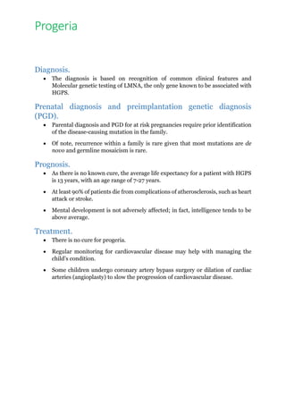 Progeria | PDF | Heart and Cardiovascular Diseases | Diseases and ...