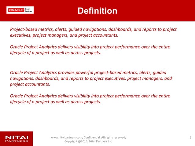 Oracle Project Analytics | PPT