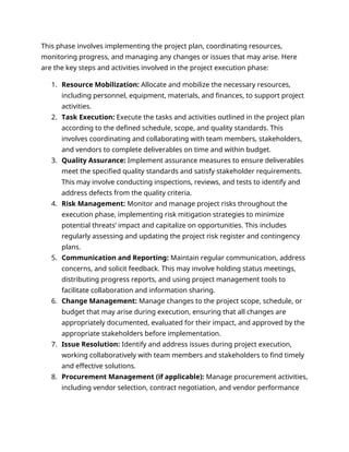 What is Project Execution Phase? - A practical Guide | PDF