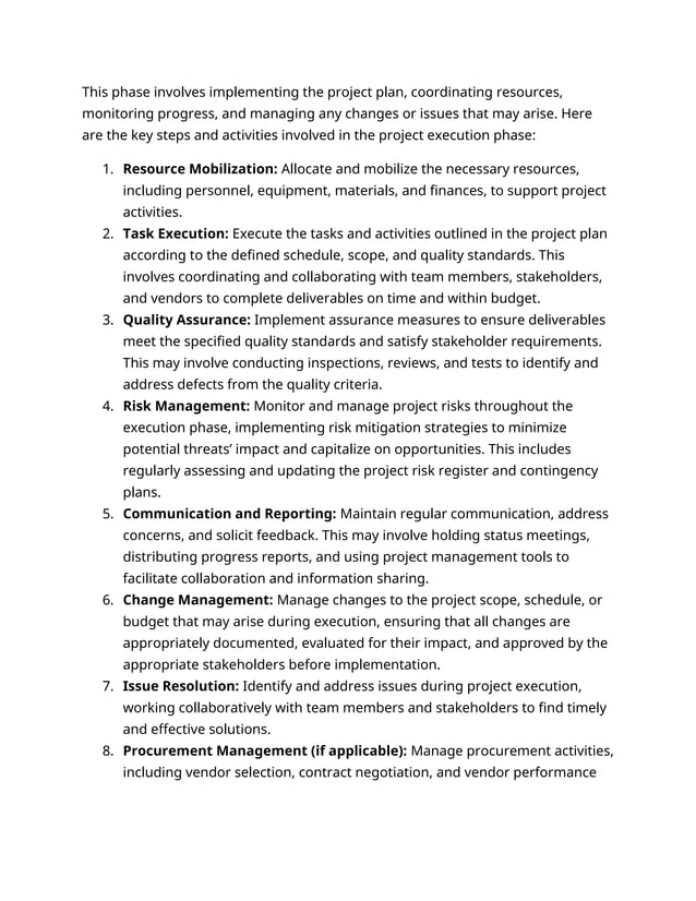 What is Project Execution Phase? - A practical Guide | PDF What is Project Execution Phase? - A practical Guide | PDF