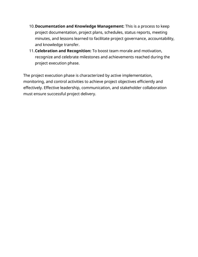 What Is Project Execution Phase In Project Managementdocx