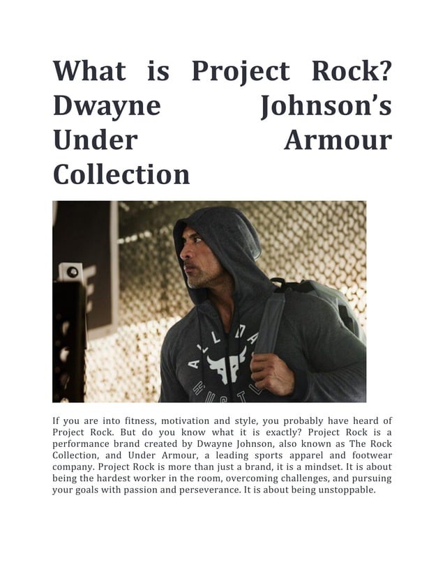 What is Project Rock? Dwayne Johnson’s Under Armour Collection | PDF | Women\'s Outerwear ...