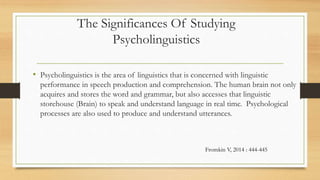What is psycholinguistics revised | PPT