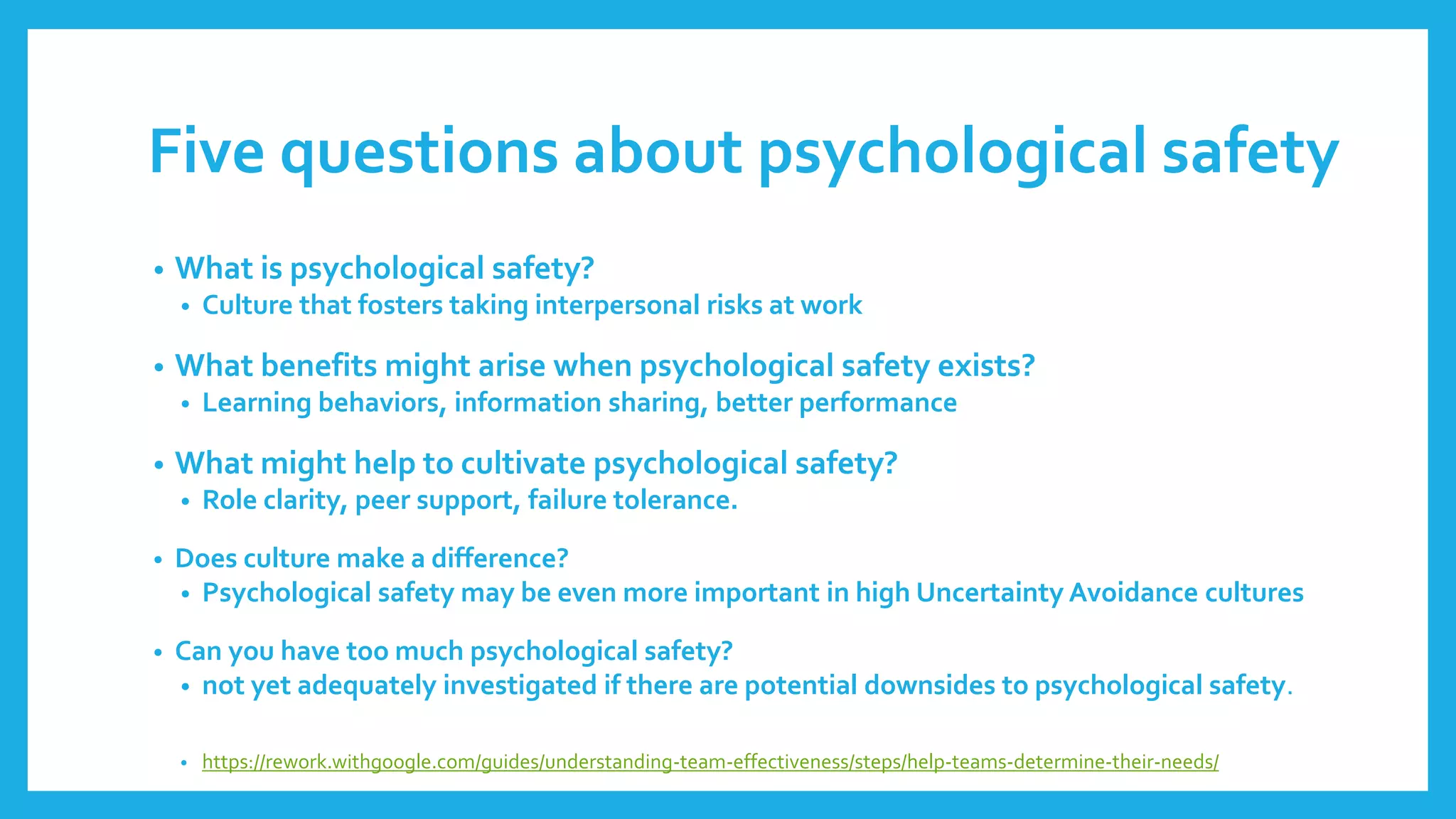 What is psychological safety | PPT